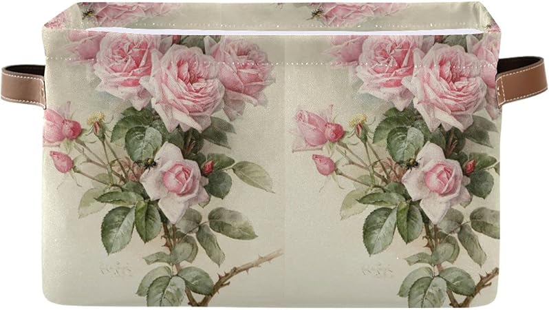 Amazon.com: ALAZA Vintage Rose Floral Foldable Storage Box Storage ...