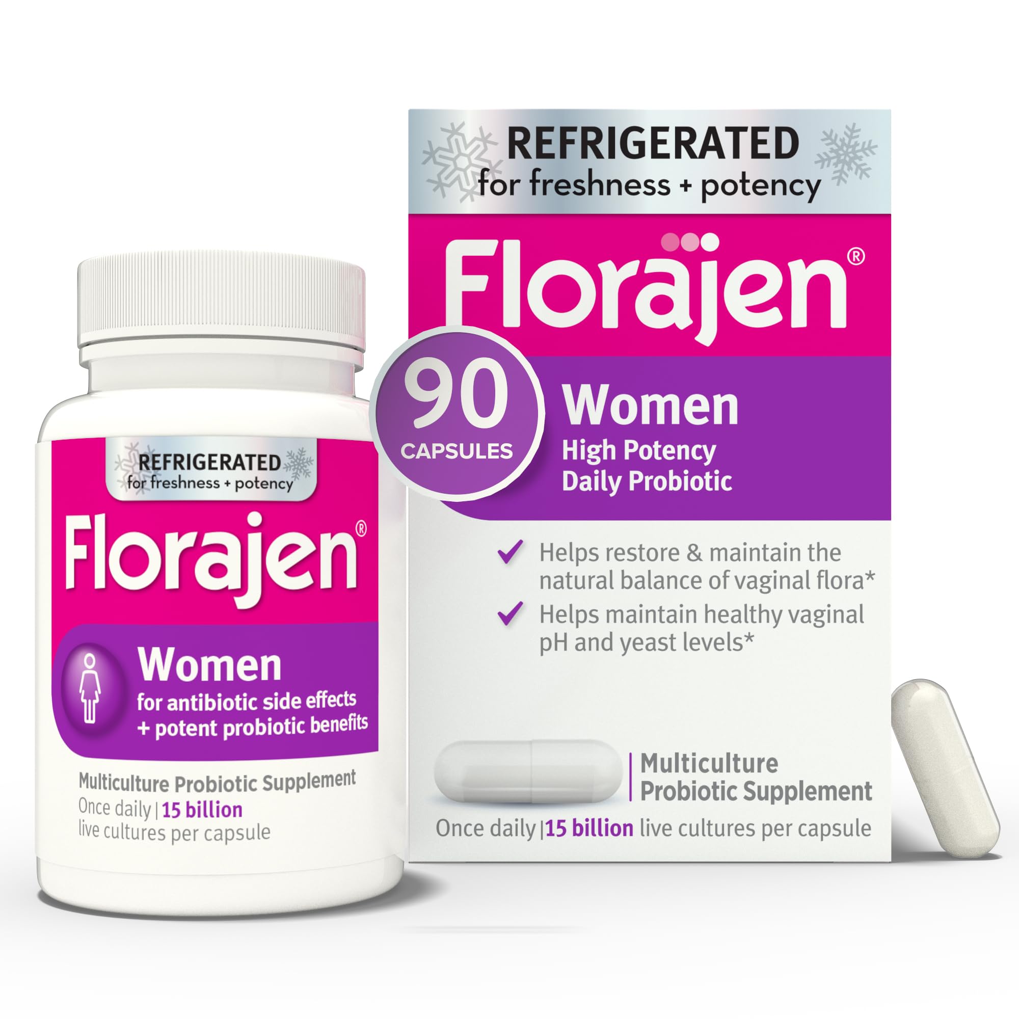 Amazon.com : Florajen Women's Vaginal Probiotics, Provides Gut Health ...