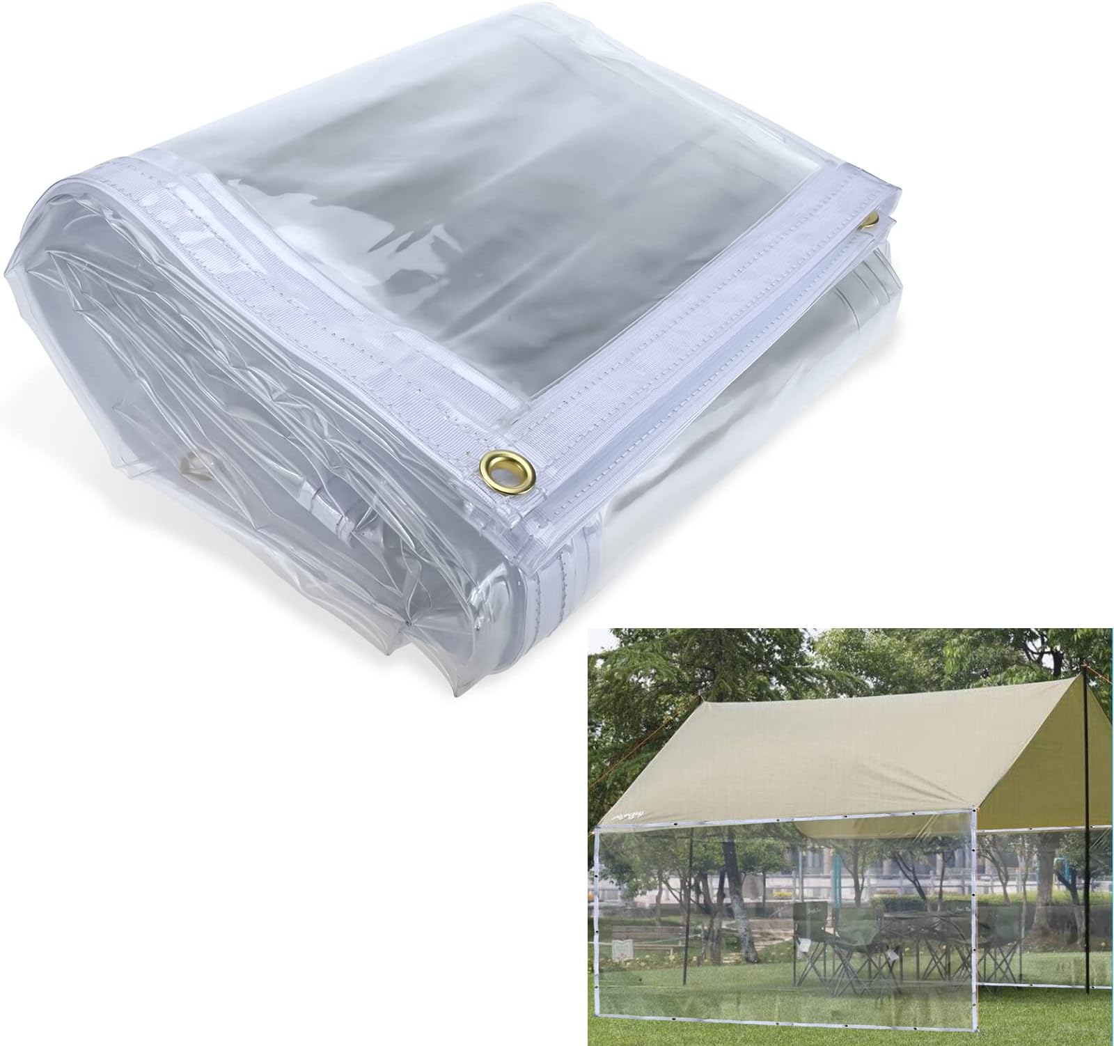 WerkWeit Clear Vinyl Tarp 10FT x 8FT Heavy Duty Vinyl Tarp 20 Mil ...