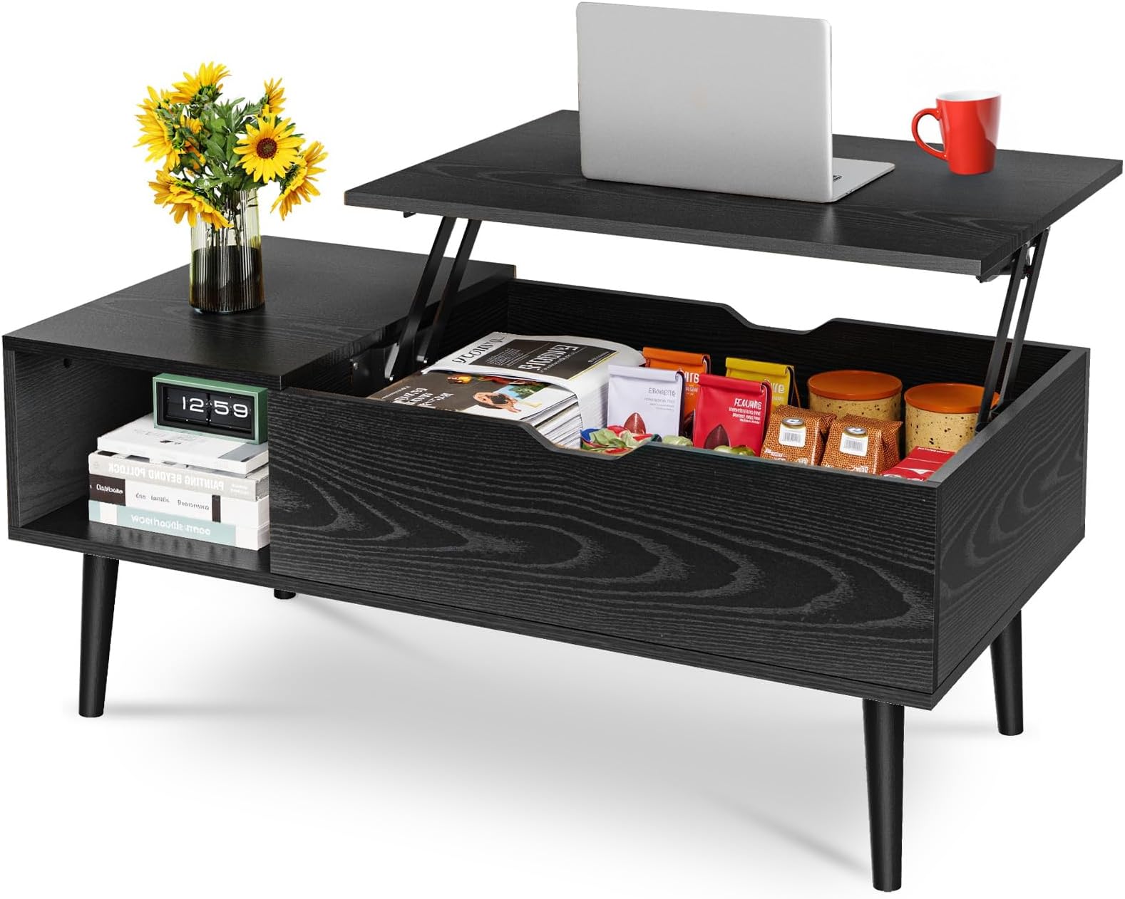 Amazon.com: TOPSKY Lift Top Square Coffee Table 2 in 1 Tabletop Design ...