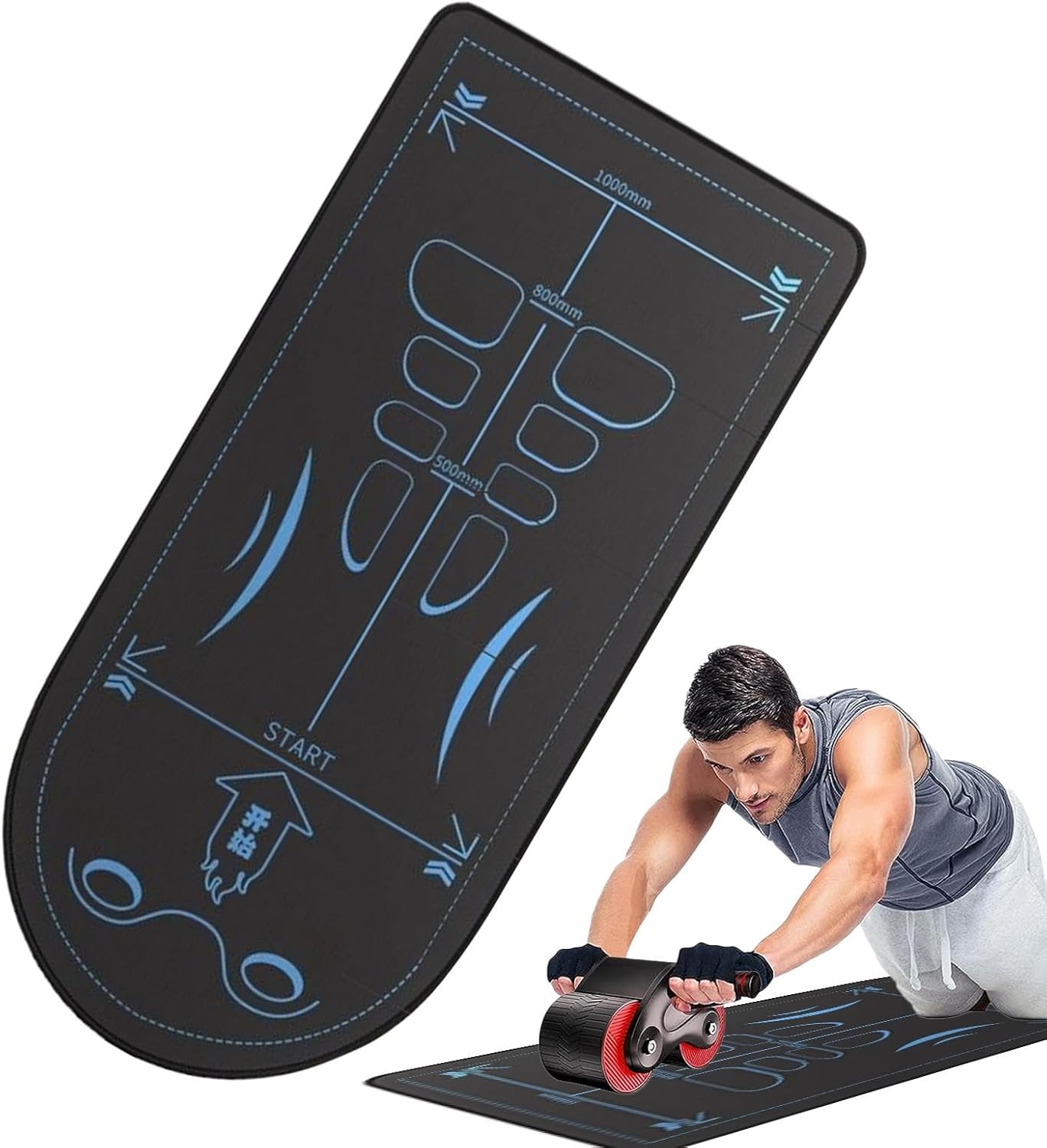 Exercise Equipment Mat For Ab Roller Wheel, Non Slip Abdominal Knee Mat ...