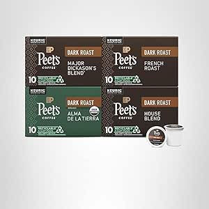 Peet's Coffee Dark Roast Pack variedad de cápsulas de café K-Cup para Keurig Brewers, paquete ...