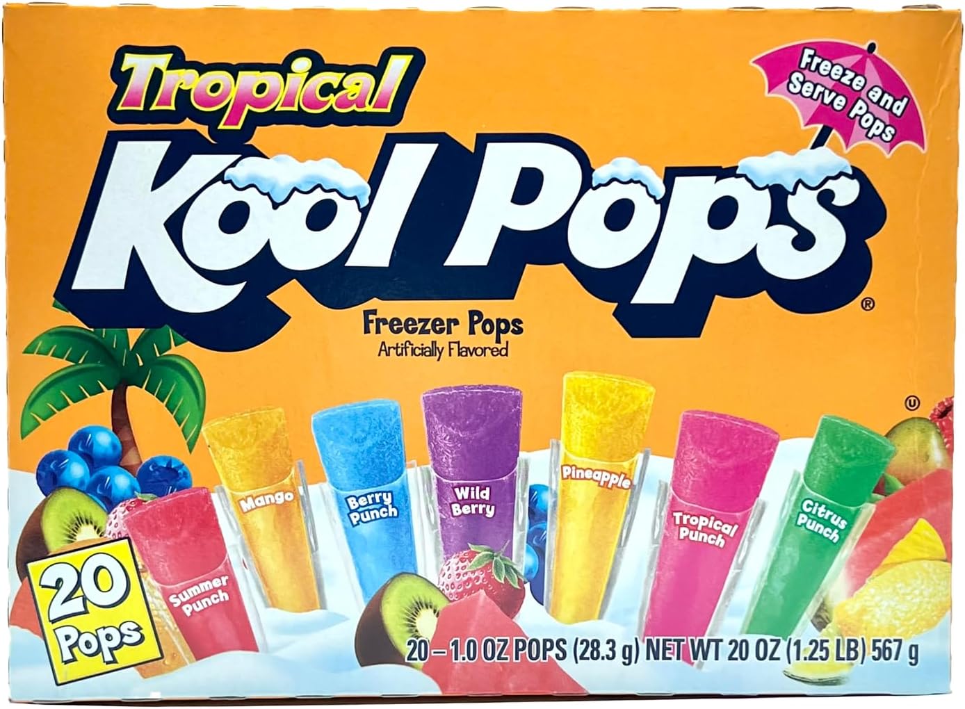 Amazon.com: Freezer Pops, Tropical Flavors, Freeze and Serve (Summer ...