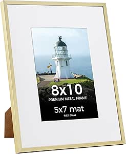 Amazon.com - Axeman 8x10 Gold Picture Frame, High-End Aluminum 8 x 10 ...