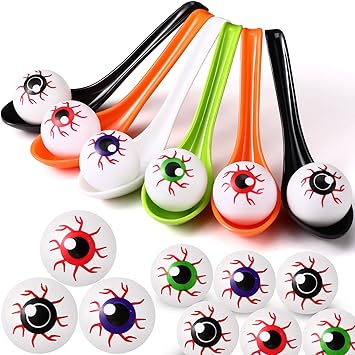 Amazon.com: Liliful 48 Pcs Halloween Egg and Spoon Race Game Set ...