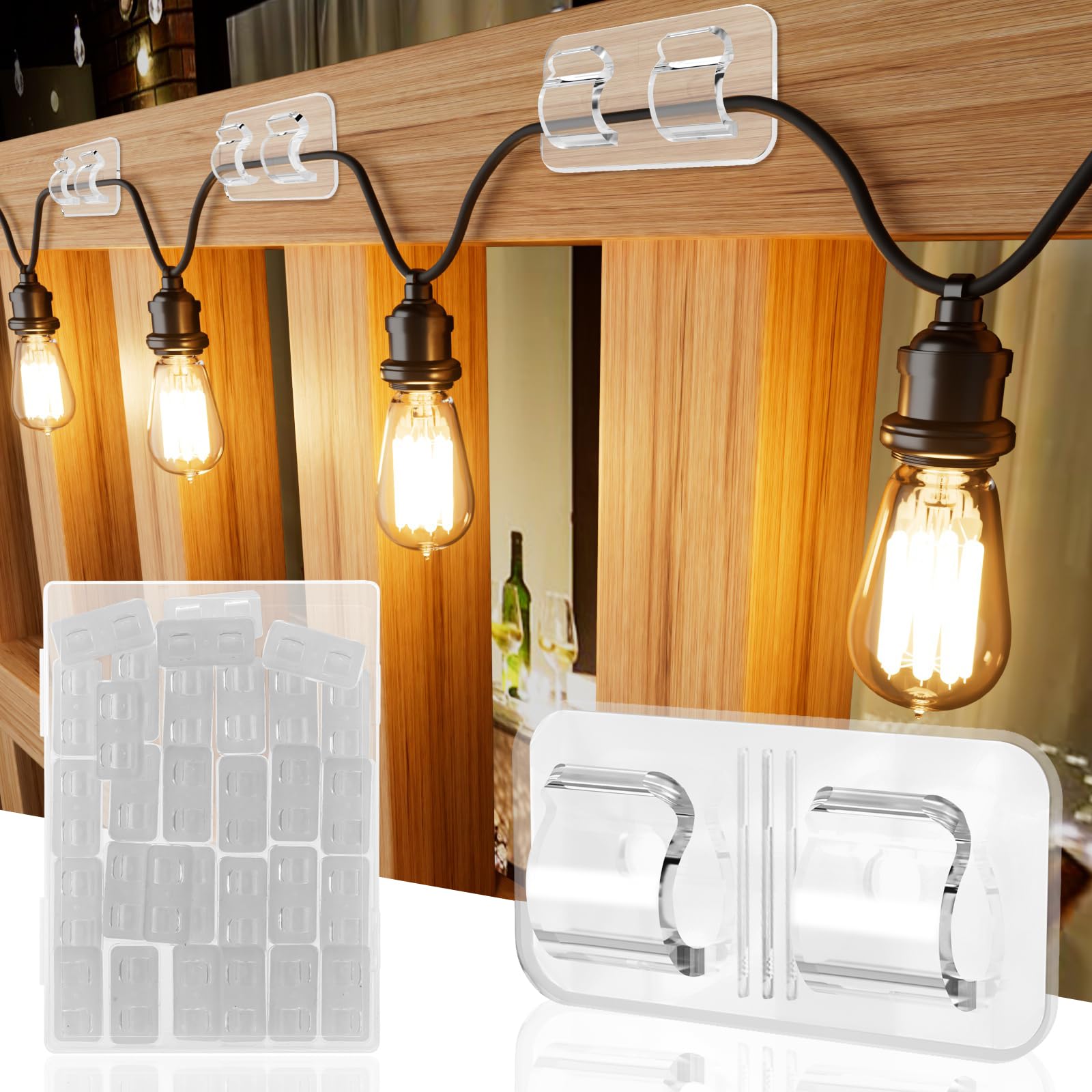 Snapklik.com : Heavy Duty Cable Clips For Outdoor String Lights 30PC