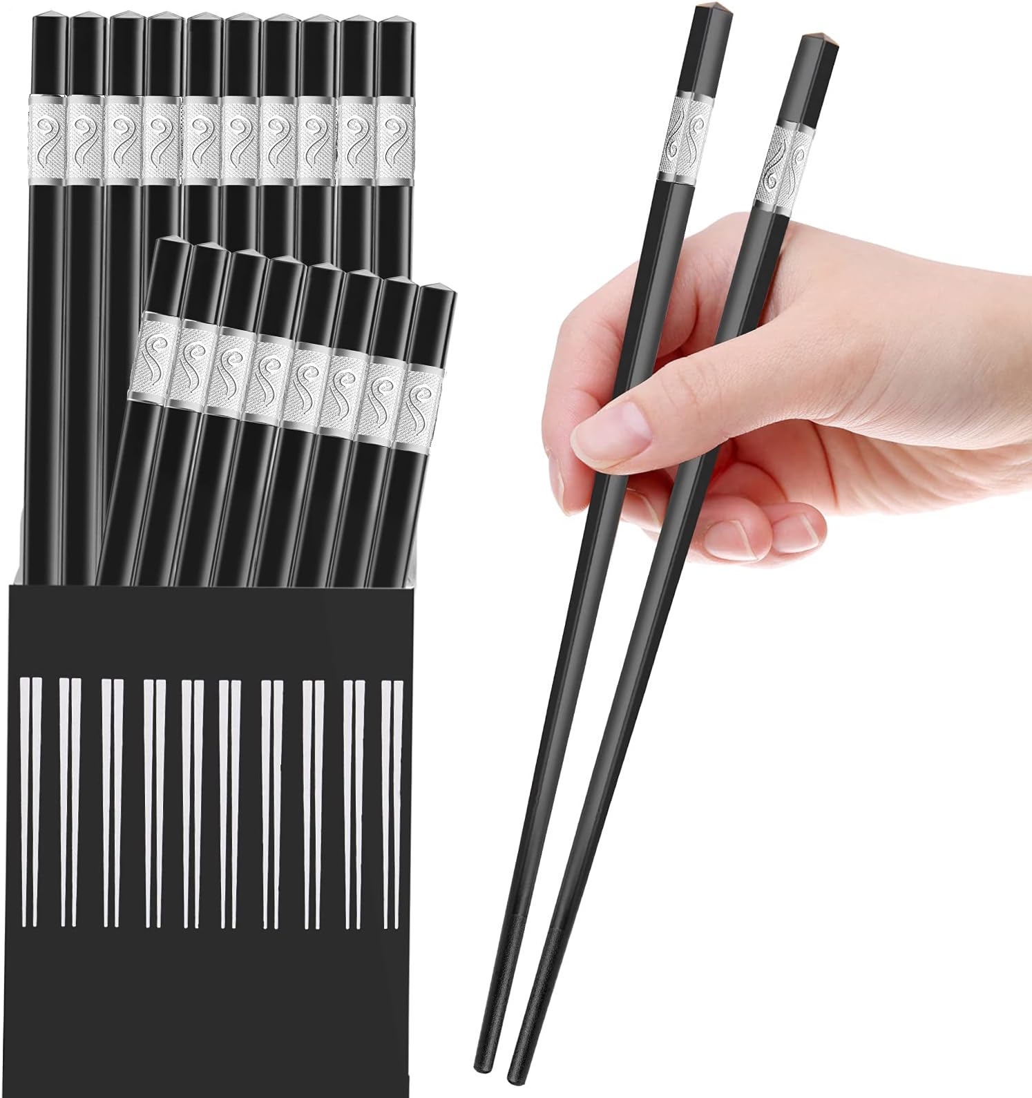 Amazon.com: 18 Pairs Fiberglass Chopsticks, NEWDRIP Reusable Chopsticks ...