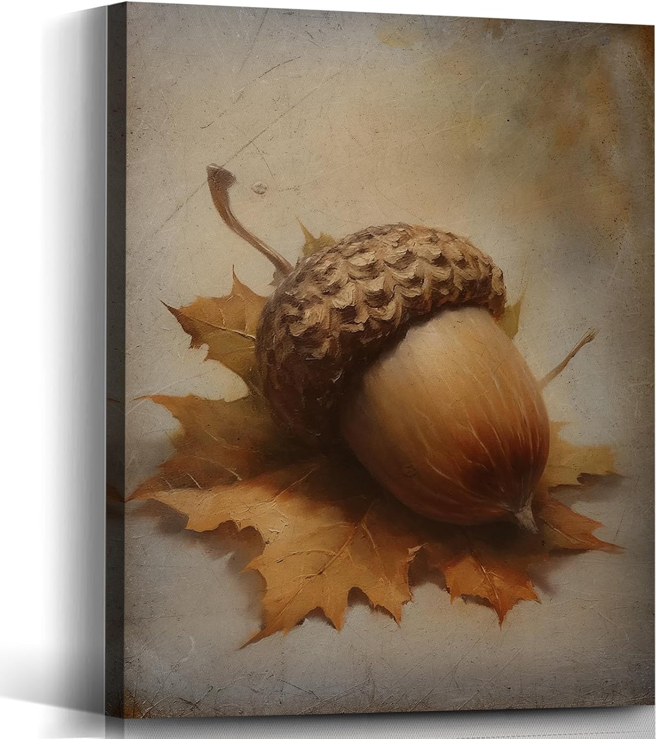 Amazon.com: Voxitura Vintage Fall Acorn Maple Leaf Wall Art Canvas ...