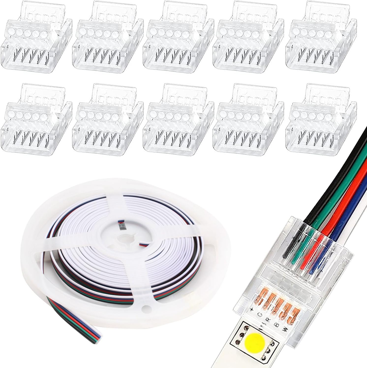 LitaElek 10pcs L-Form RGBW LED Streifen Eckverbinder 5-polig LED Strip ...
