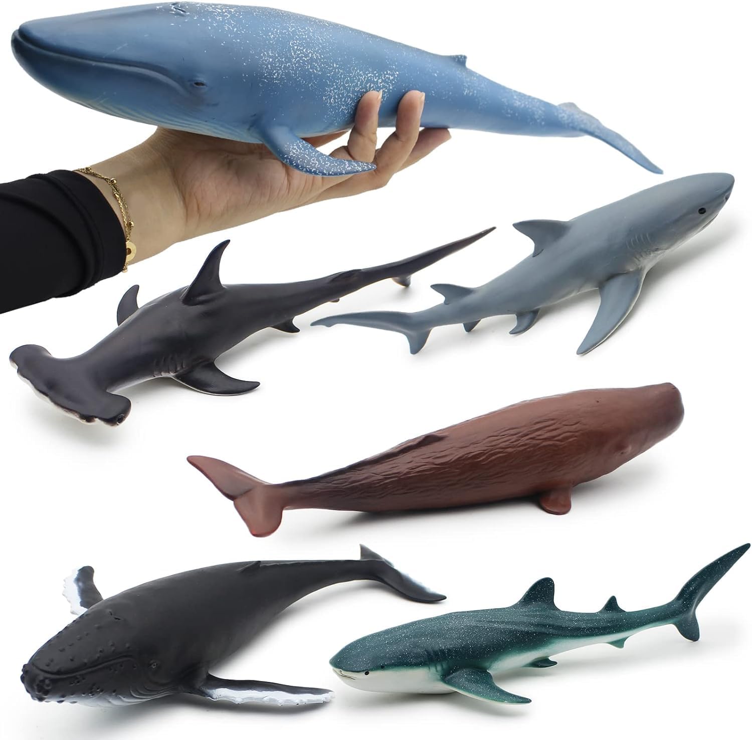 Mostop Sea Animal Toy for Kids 6 Pack 14.5'' Large Size Ocean Sea ...