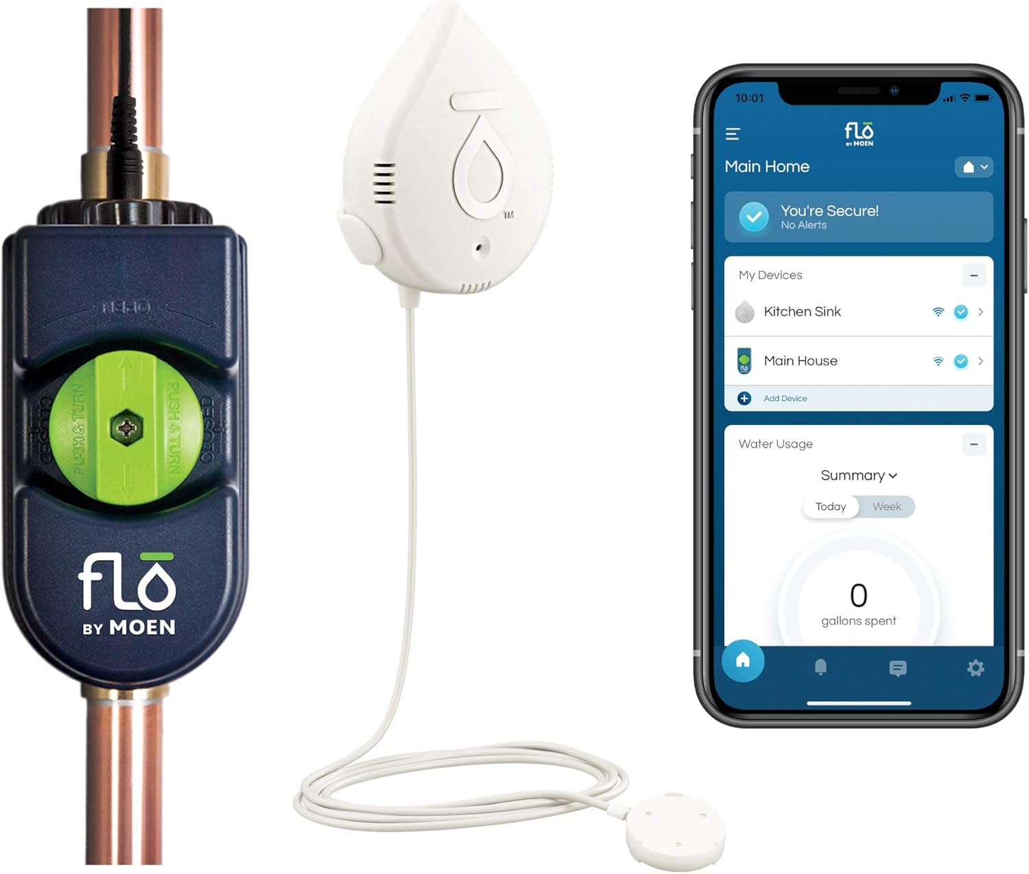 Amazon.com: Moen 900-001 Flo by Moen 3/4-Inch Smart Water Shutoff with ...