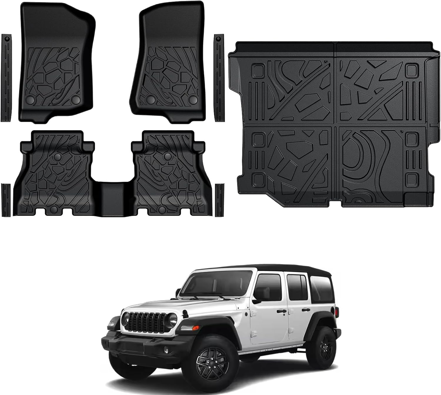 Amazon.com: GALVAGNITE Floor Mats for Jeep Wrangler JL Gas 2018-2025 ...