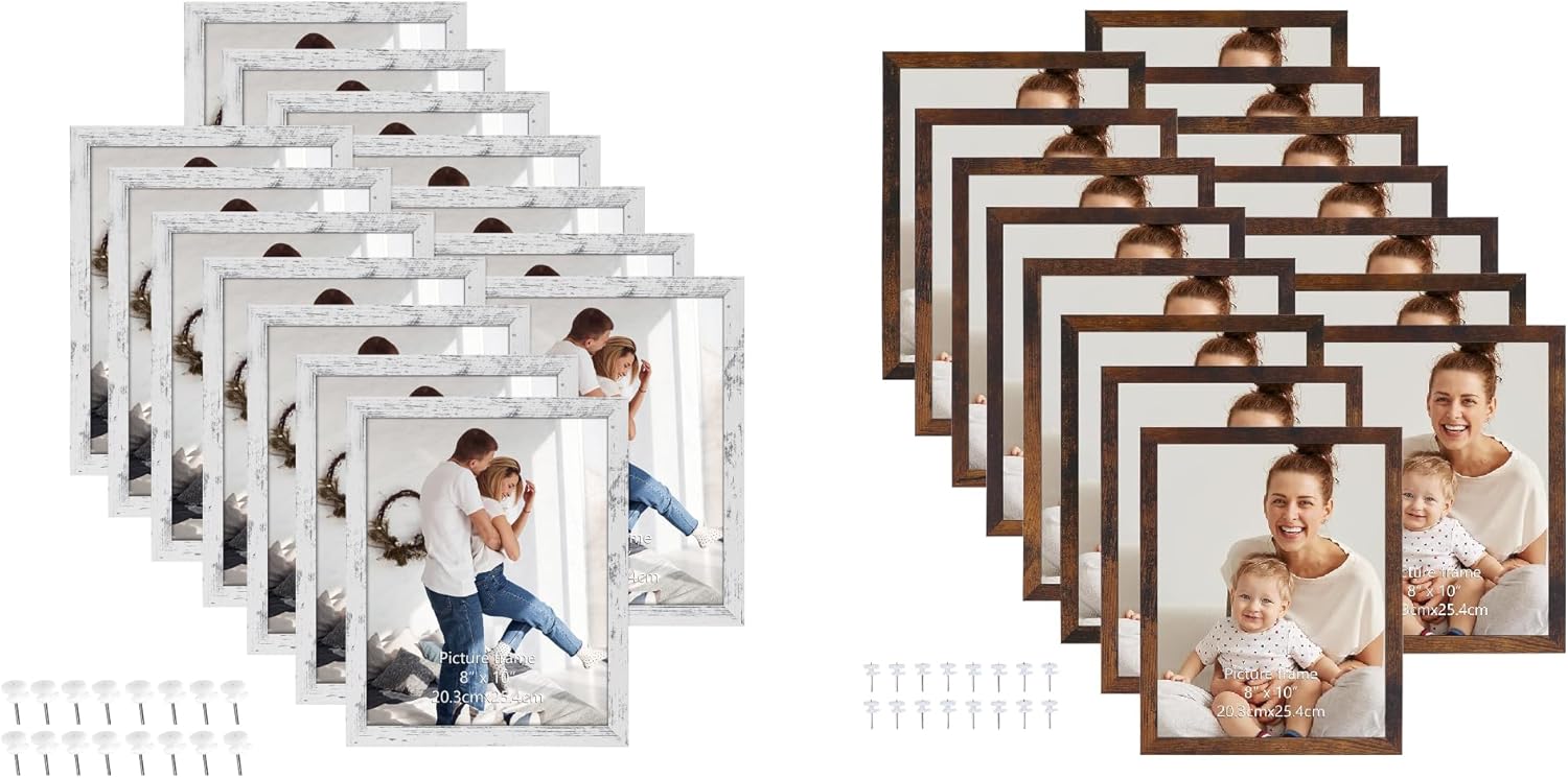 Amazon.com - Edenseelake 8x10 Picture Frame Set of 15, Distressed White ...