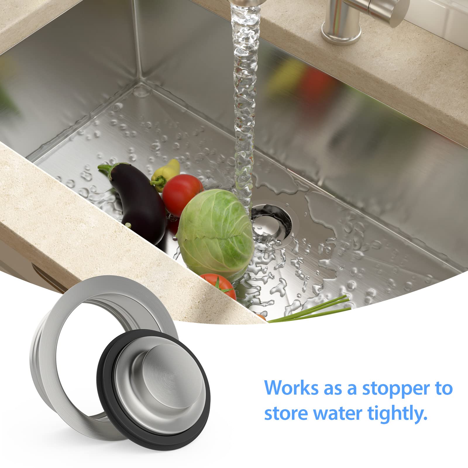 Snapklik.com : Kitchen Sink Stopper Flange Stainless Steel Garbage ...