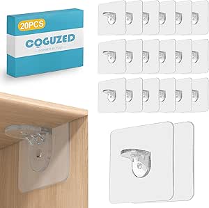 Amazon.com: CoguZed 20 Pcs Adhesive Shelf Bracket, Self Adhesive Clips ...