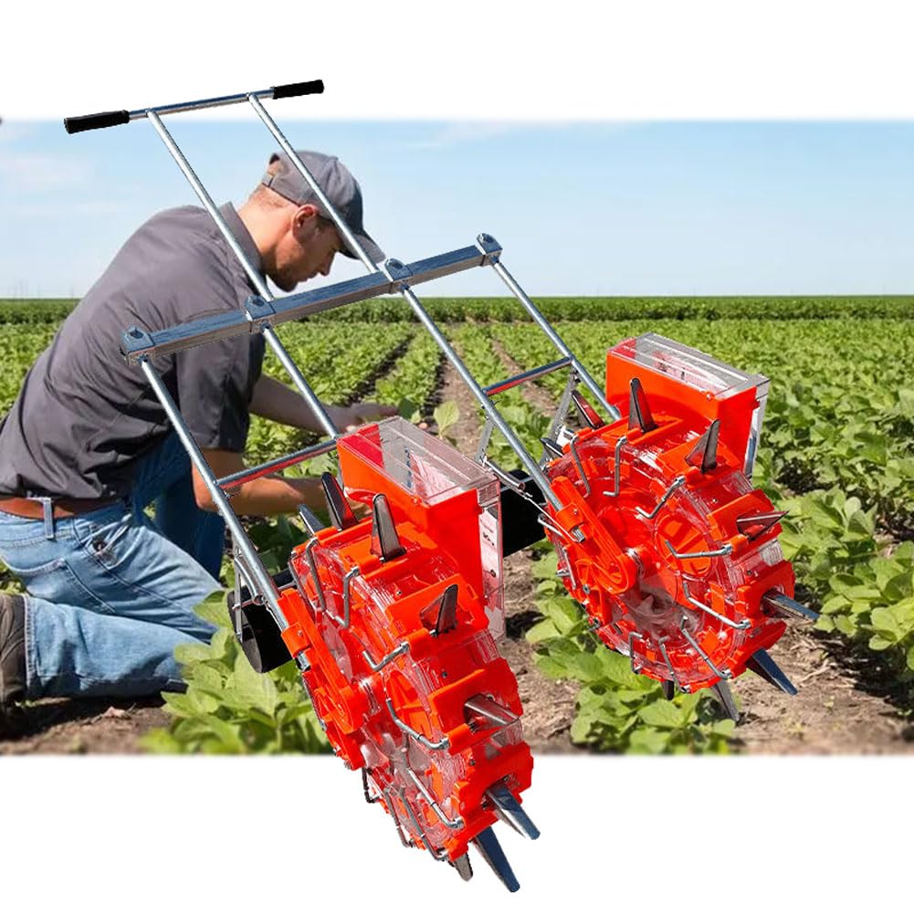 Amazon.com: Hand Push Double Row Seeder, Garden Push Seeder Planter ...