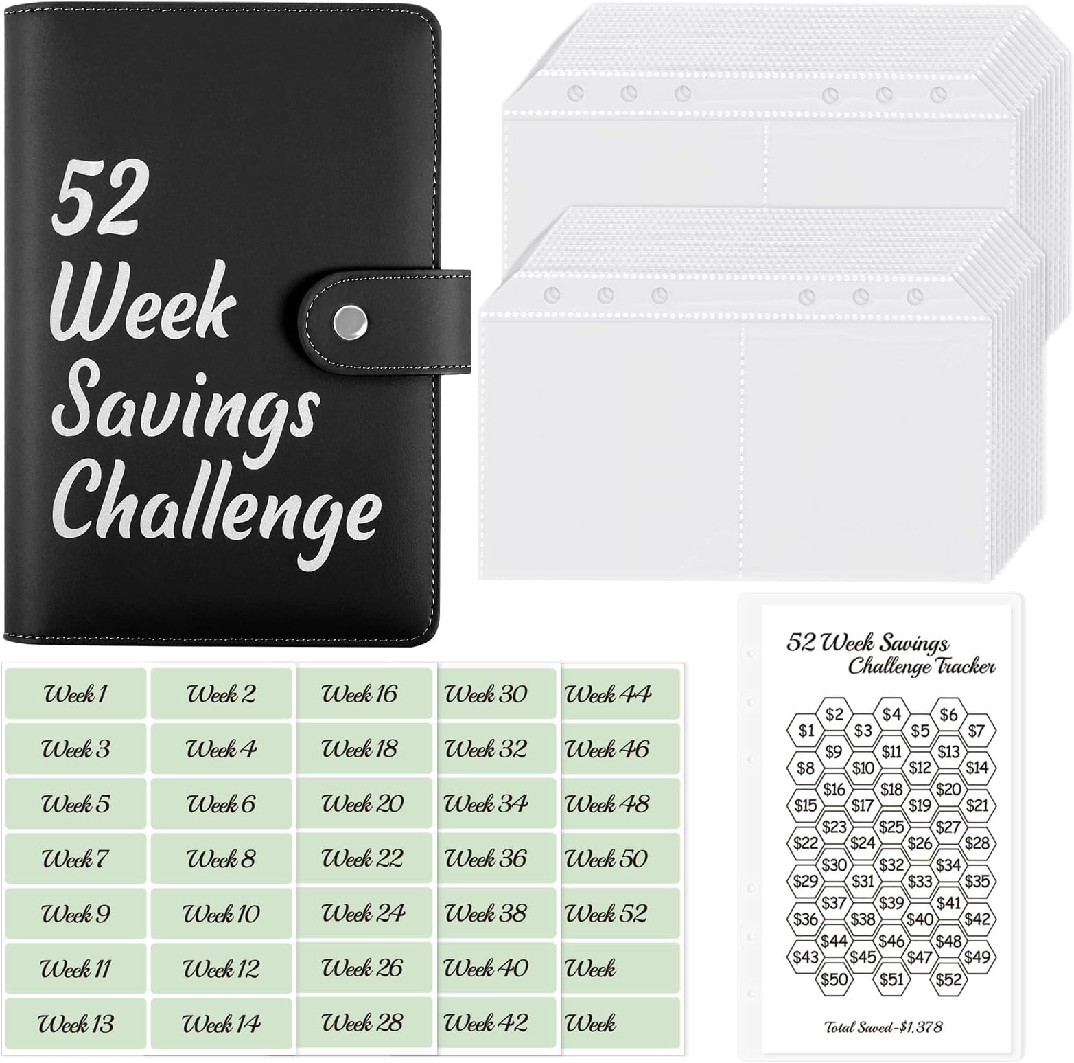 Amazon.com : MAKCNMYM 52 Week Money Saving Challenge Binder A5 Money ...