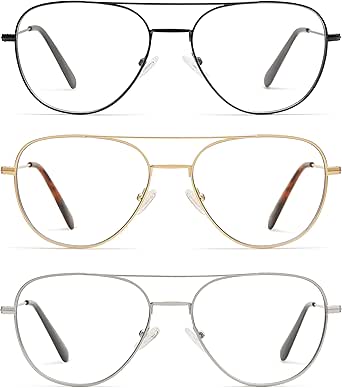 Amazon.com: 3-Pack Retro Aviator Reading Glasses for Men Women Trendy ...