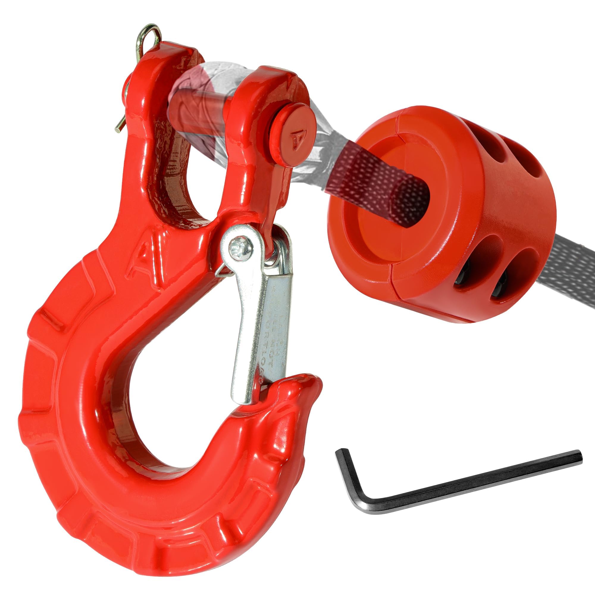 Amazon.com: FSUON Winch Hook with Winch Cable Hook Stopper, 3/8" Heavy ...