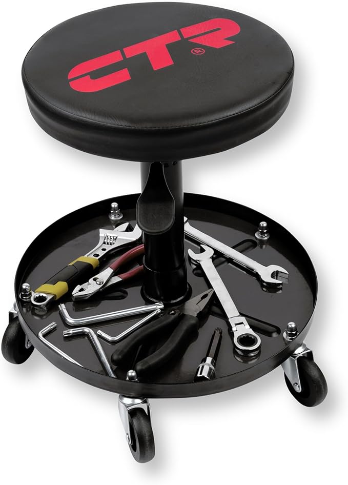 Amazon.com: CTR Rolling Mechanic Shop Stool with Magnetic Tool Tray ...