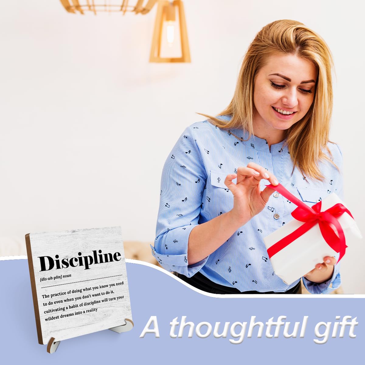 Snapklik.com : Discipline Noun Wood Sign Desk Decor Motivational Rustic ...