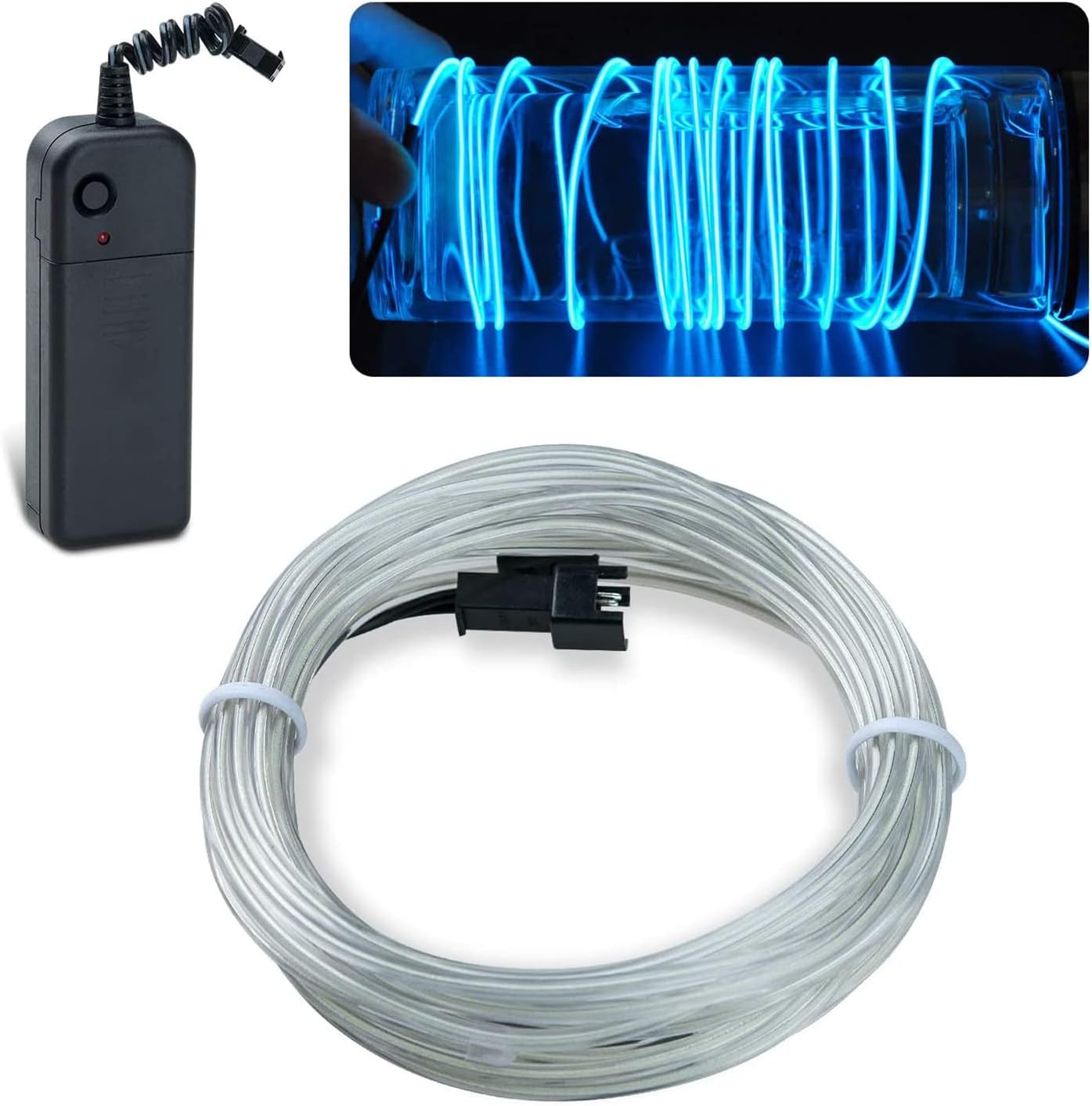 Amazon.com: lychee 9ft EL Wire Lights Neon Glowing Strobing ...