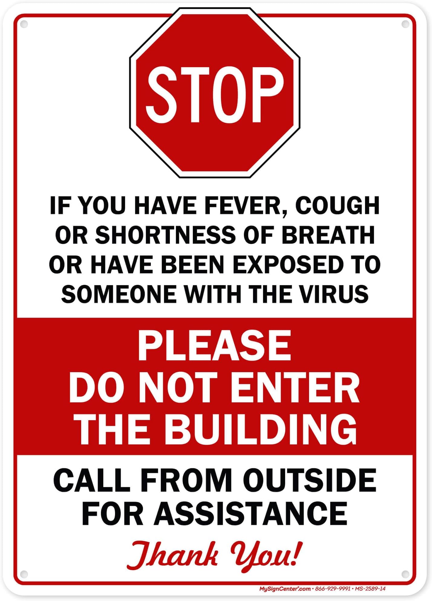 Amazon.com : STOPSignsAndMore - STOP Do Not Enter If You Are Sick Sign ...