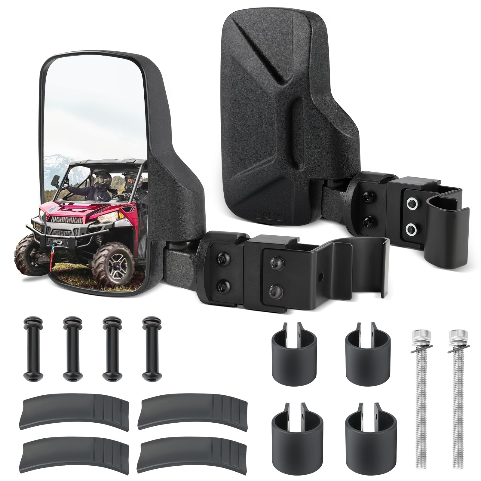 Snapklik.com : SKYJDM UTV Side Mirrors Fits 1.75"-2" Roll Cage And Pro ...