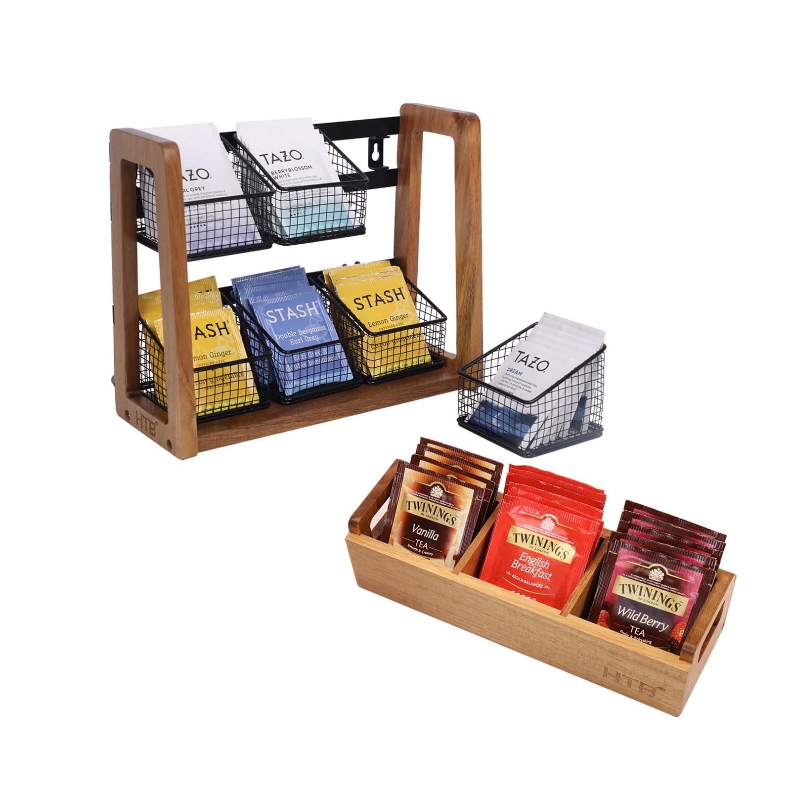 Amazon.com: HTB 2 Tier Tea Organizer for Tea Bags and Small Tea Bag Box ...