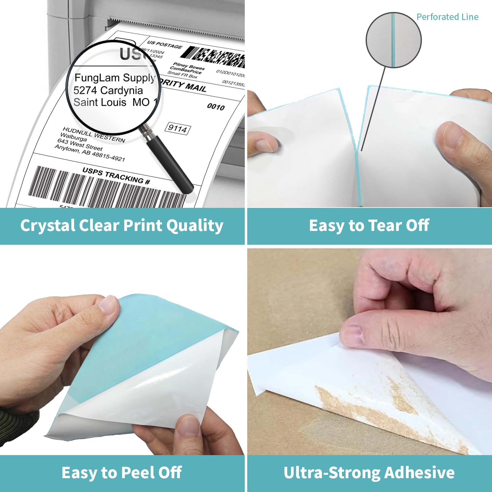 Snapklik.com : FungLam Direct Thermal Shipping Labels - 4x6 Thermal ...