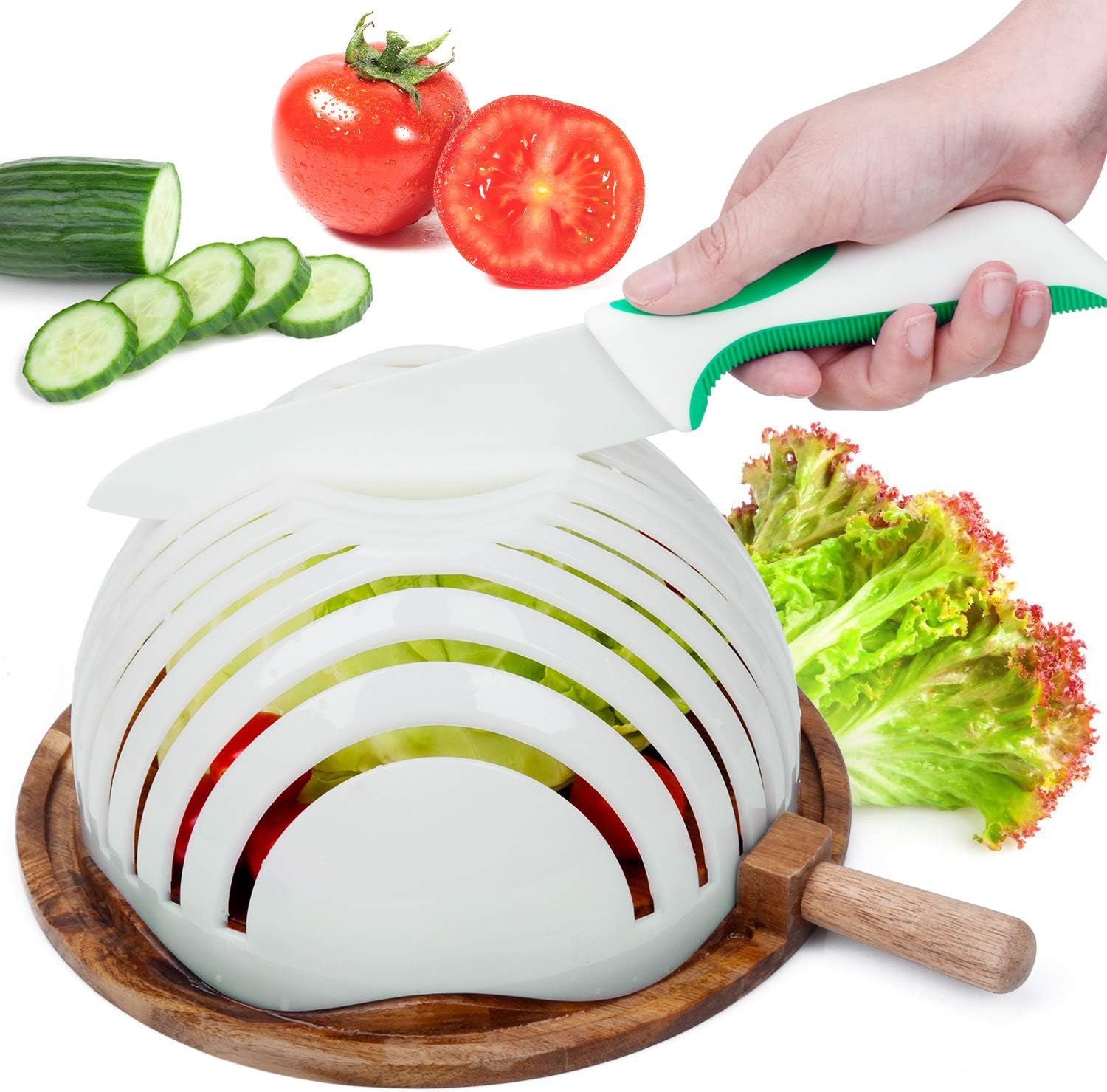 Amazon.com: Himetsuya Salad Cutter Bowl Easy Salad Maker Upgraded ...