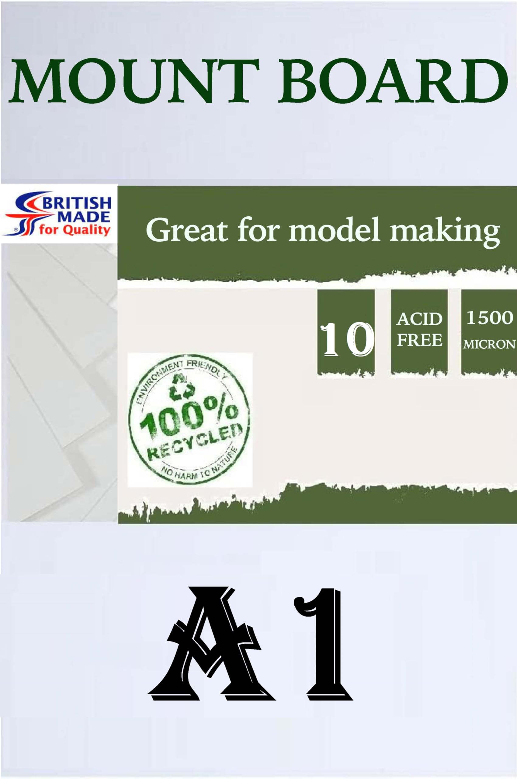 PROTECTAFILE - Paper Size A1 Mount Board White (Pack of 10) 1500microns ...