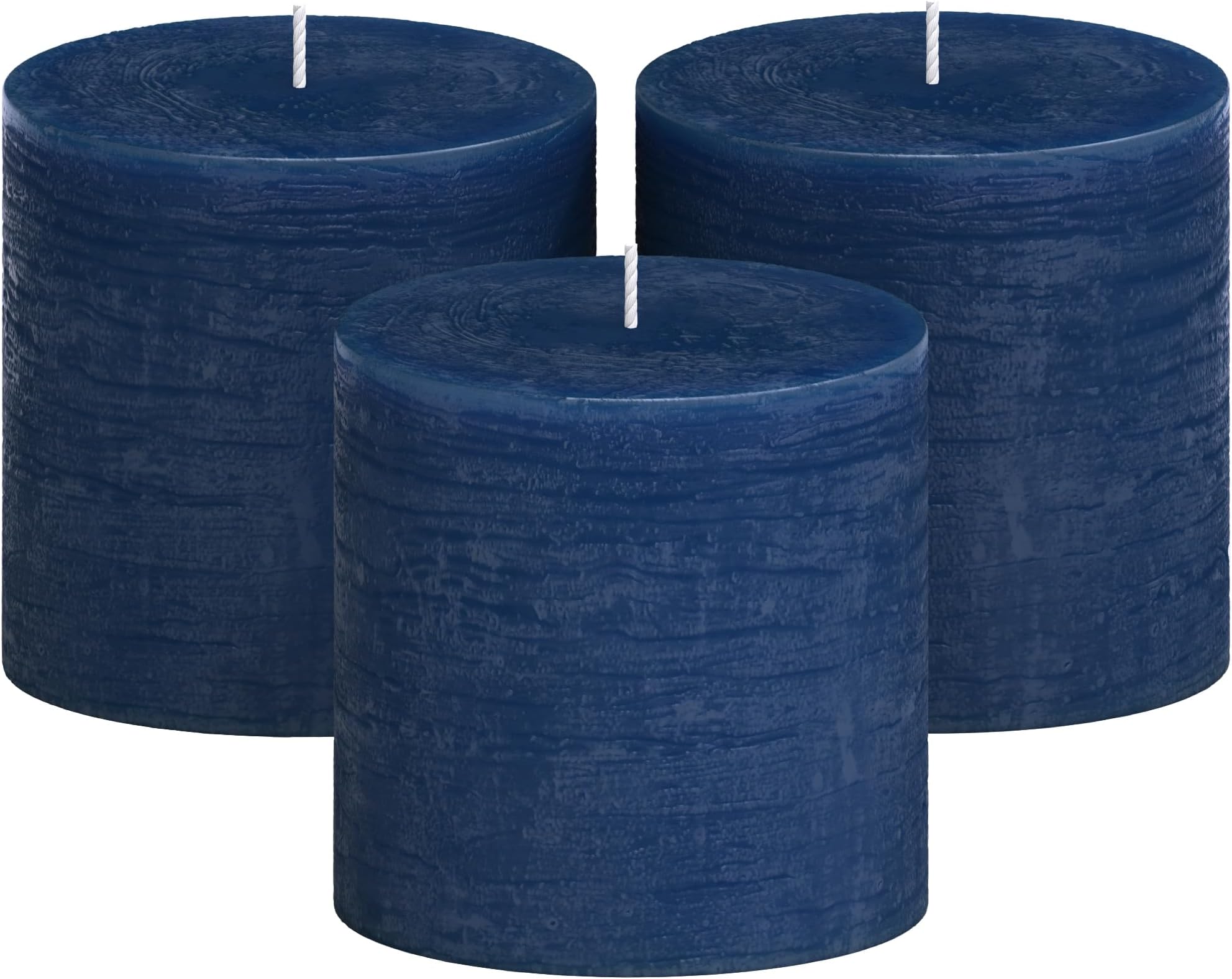Amazon.com: Set of 3 Pillar Candles 3" x 3" Unscented Handpoured ...