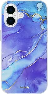 Amazon.com: SCORPIFY for iPhone 16 Case [Compatible with MagSafe] with Fantasy Blue Marble ...
