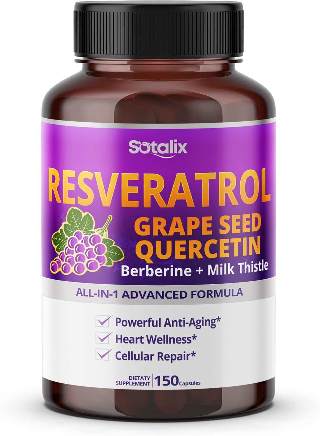 Amazon.com: Resveratrol 24,000mg with Grape Seed + Quercetin Berberine ...