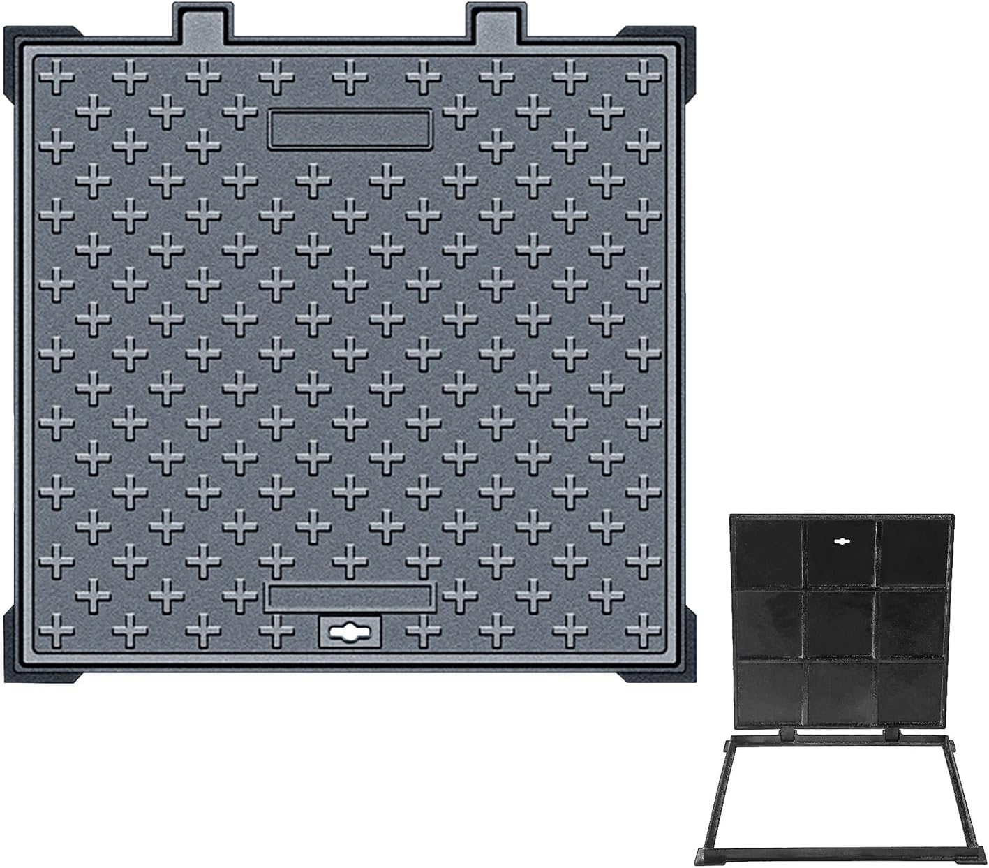 Square Drainage Grate 30x30cm Cast Iron Garden Drain Cover Heavy-Duty ...