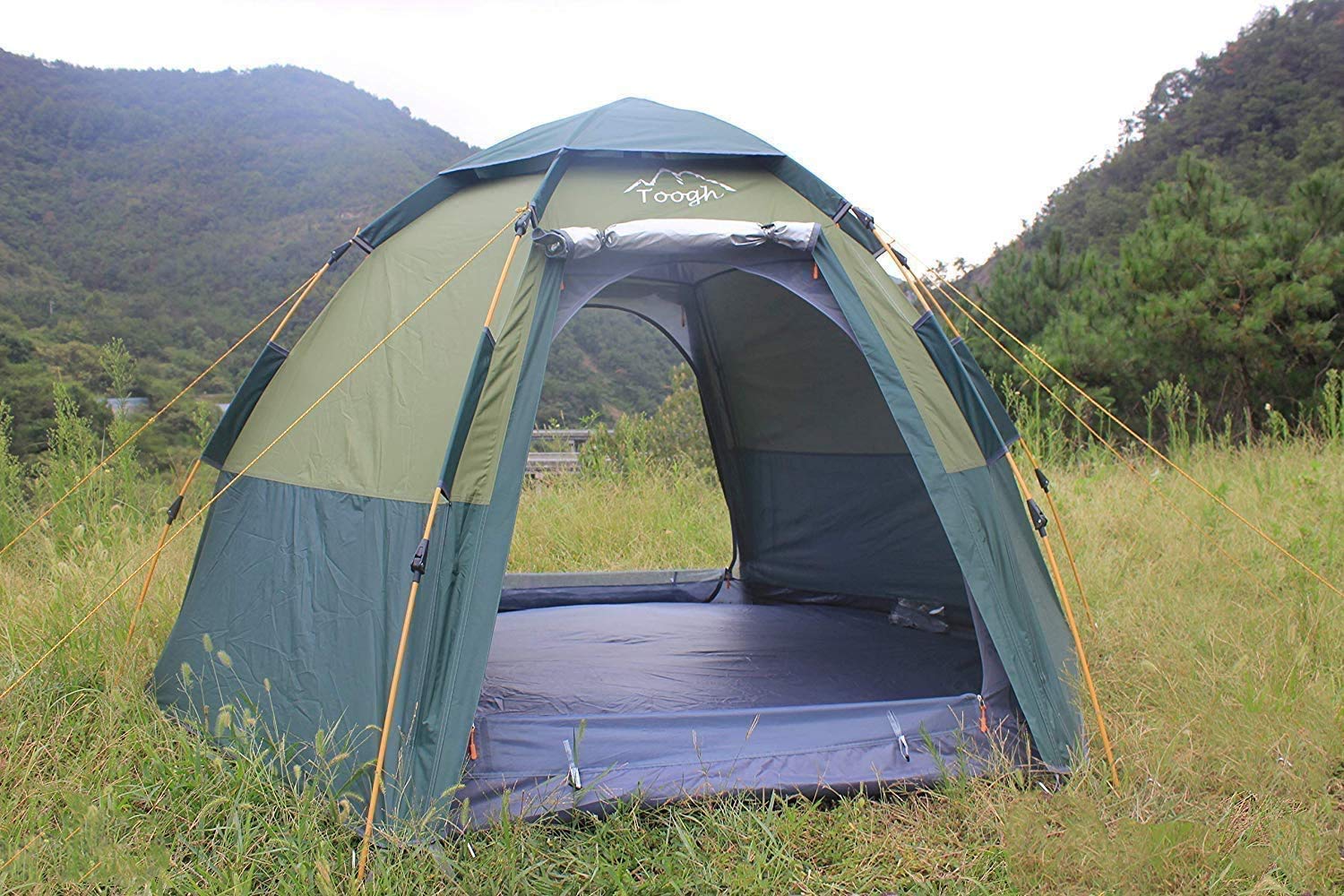 Toogh 3-4 Person Camping Tent 60 Seconds Set Up Tent Waterproof Pop Up ...