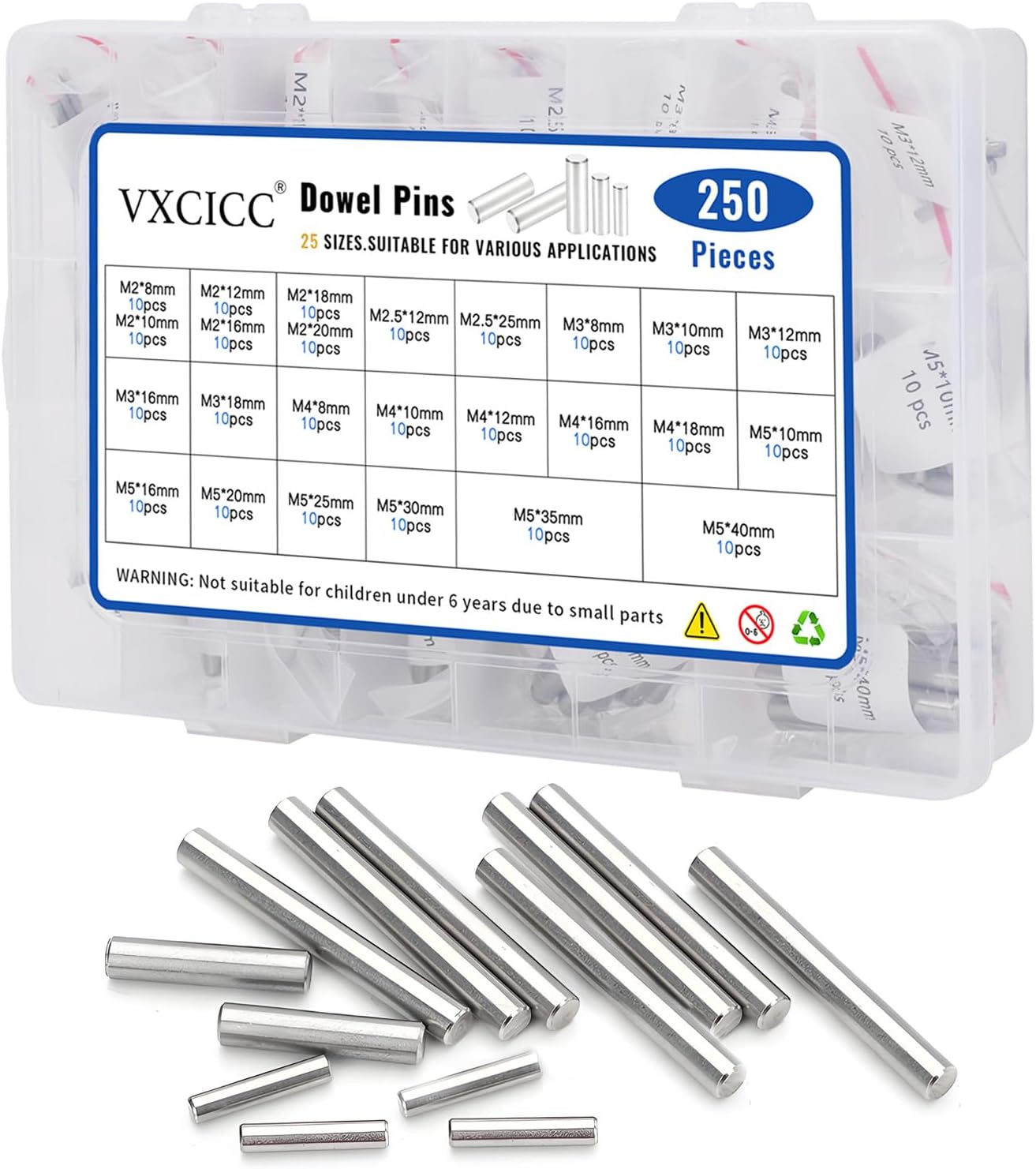 Amazon.com: Hilitchi 110 Pcs Dowel Pin Stainless Steel Shelf Support ...