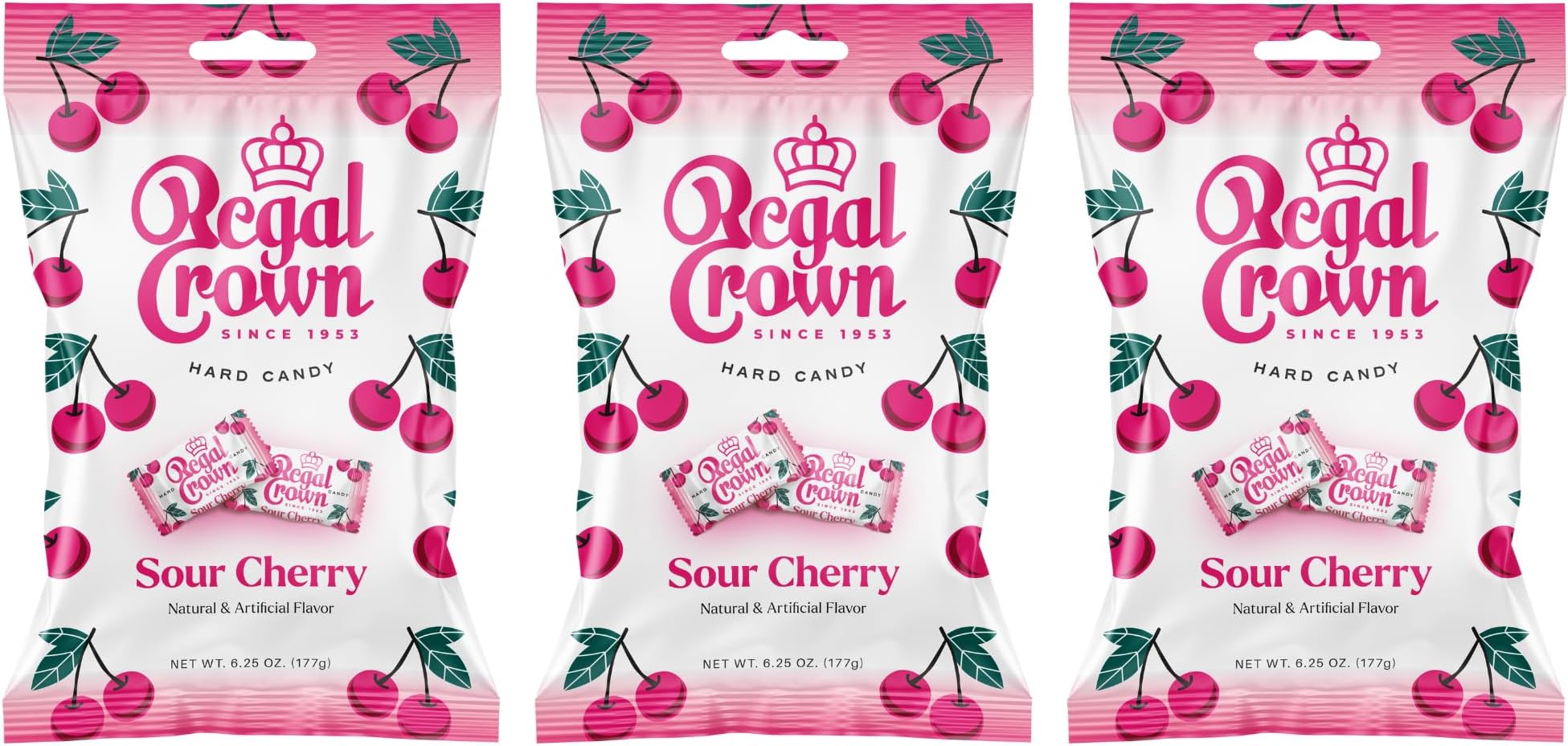 Amazon.com : Regal Crown Sour Cherry Candy Rolls | 6 Rolls ...