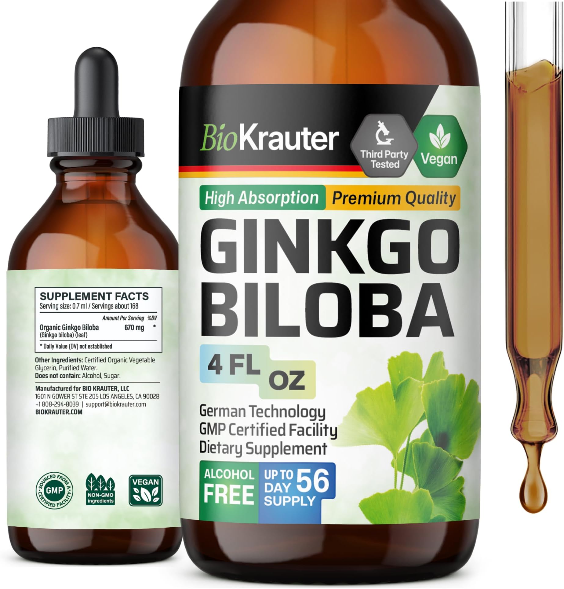 Amazon.com: Pure Mountain Botanicals Gingko Biloba Liquid Extract Drops ...