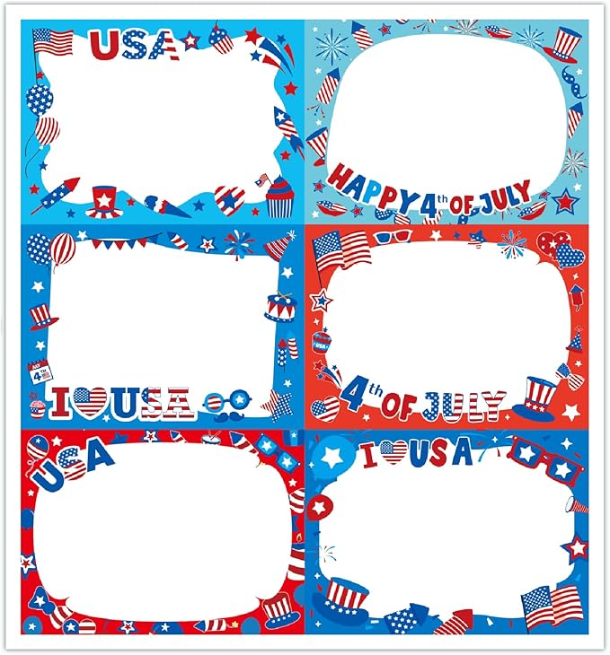 Amazon.com : 210 Pcs 4th of July Name Tags Stickers USA Patriotic Name ...
