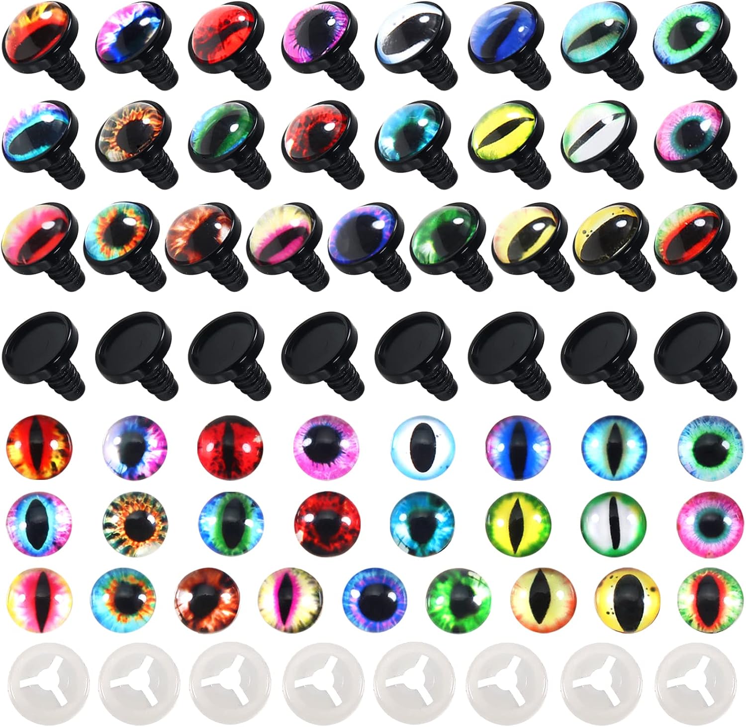 Amazon.com: TOAOB 25 Pairs Glass Dragon Eyes Safety Eyes 12mm Assorted ...