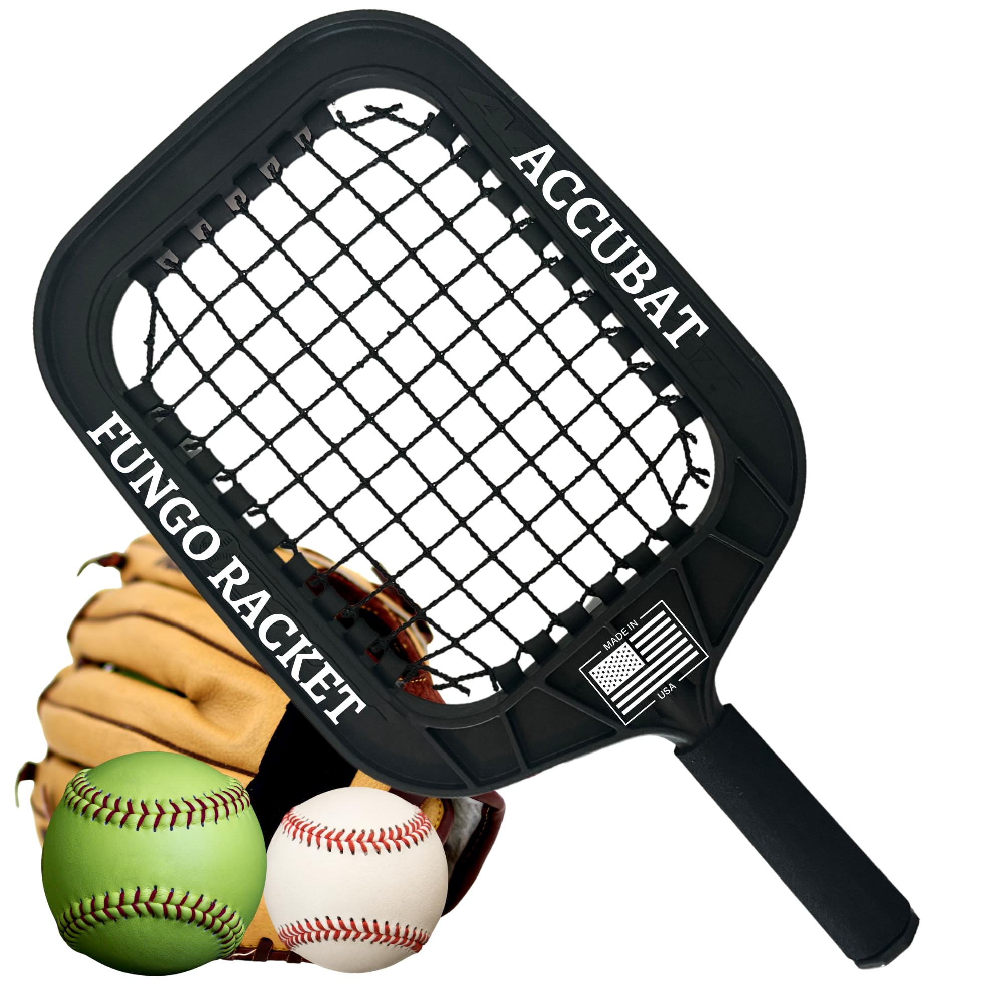 Accubat Fungo Racket For Baseball And Softball Training Usa Made ...