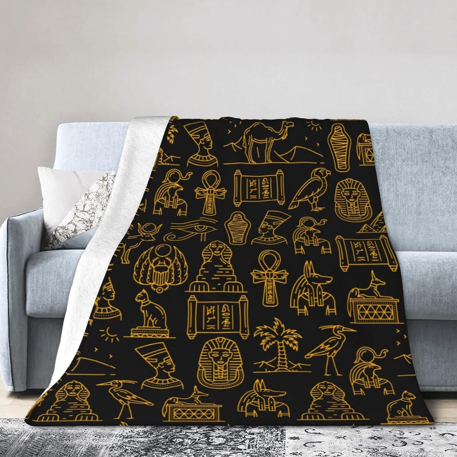 Amazon.com: Ancient Egyptian Blanket Air Conditioning Hieroglyphs ...