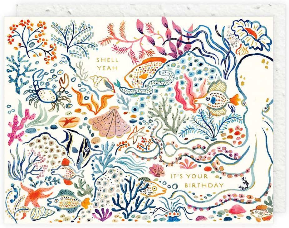 Amazon.com : Legacy Shell Yeah Blue 5.5 x 4.25 Paper Birthday Greeting ...