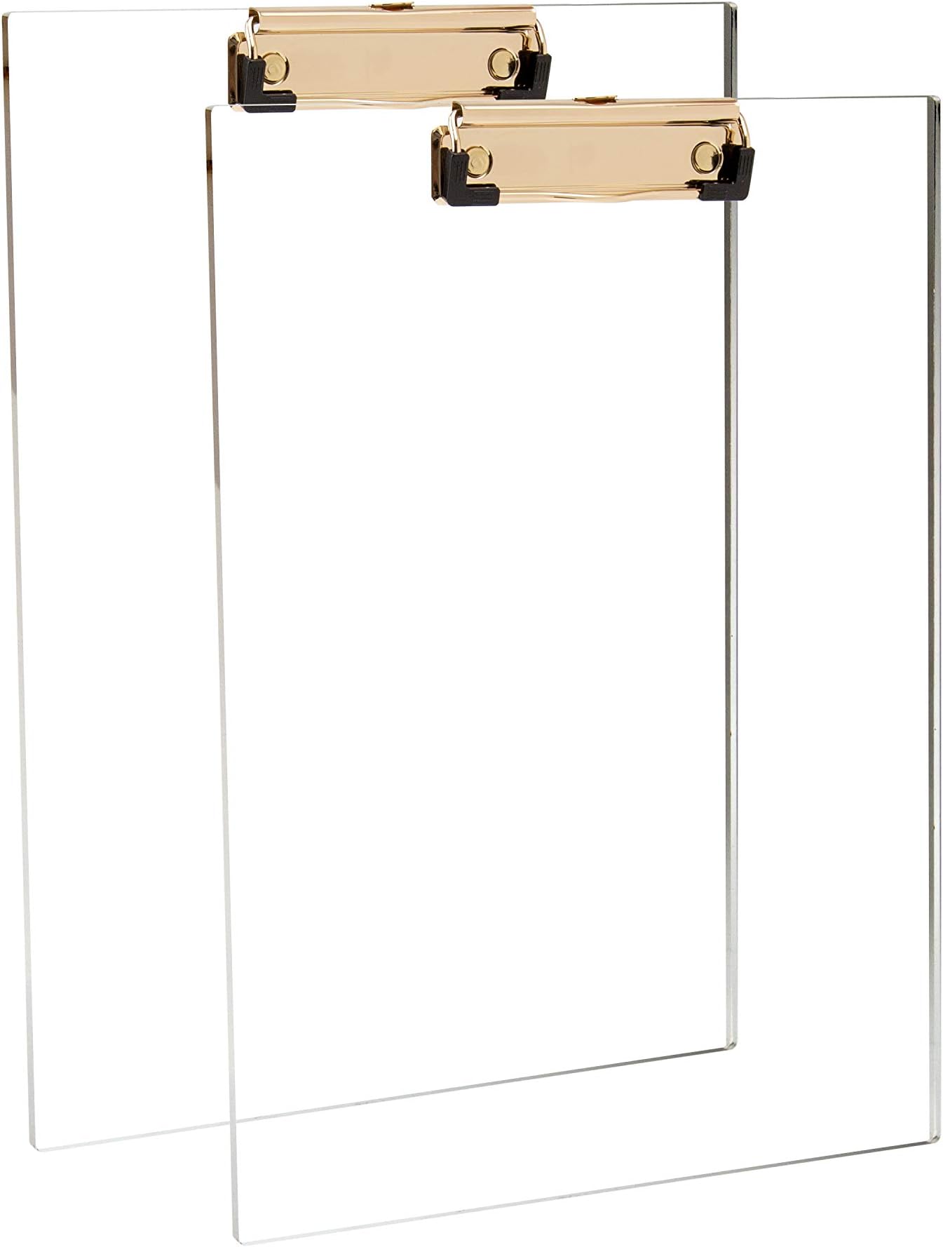 Clear Acrylic Clipboard with Gold Clip, Set 2-Pieces, Fits 9x12 inch ...