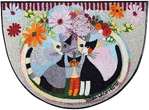 Amazon.de: Rosina Wachtmeister Famiglia Con Fiore halbrund Fußmatte 60 x 85 cm Fußabtreter Haus ...