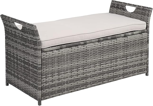 Amazon.com : Imseigo Outdoor Ottoman Patio Foot Rest PE Rattan Foot ...