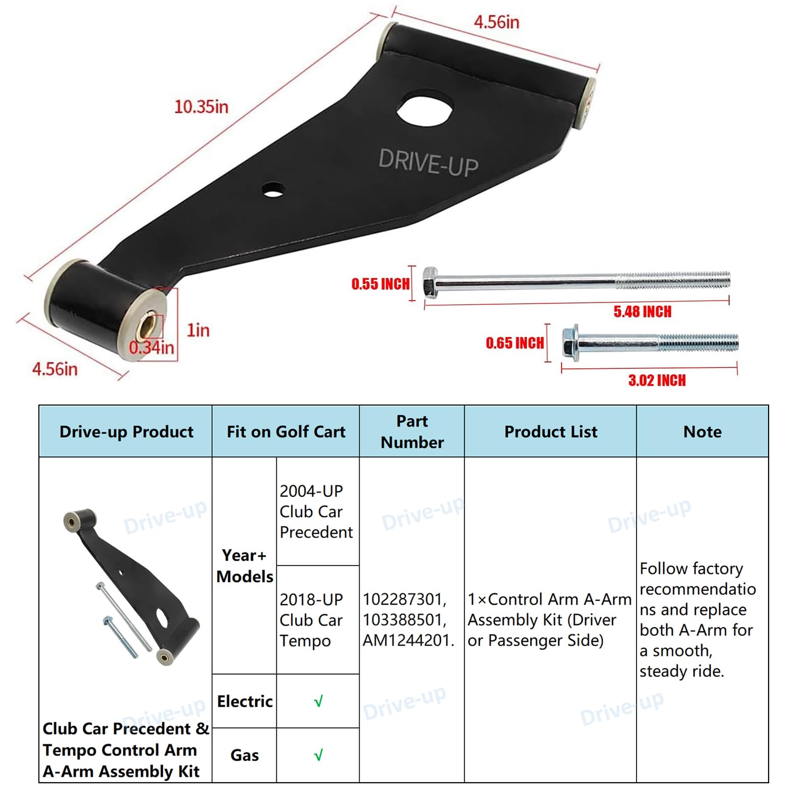 Snapklik.com : Club Car Control A Arm, Control Arm For Club Car ...