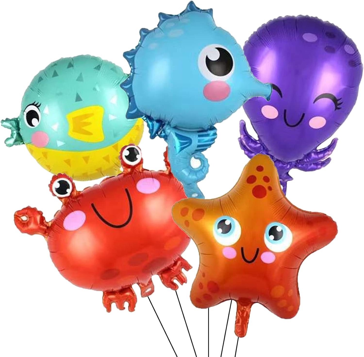 Amazon.com: 5PCS Ocean Animals Themed Balloons Party Supplies ...